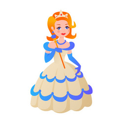 Cute princess stand on a white background Vector Image