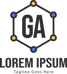 Initial ga logo template with modern frame Vector Image