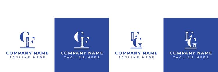 Letter fg and gf globe logo set suitable for any Vector Image