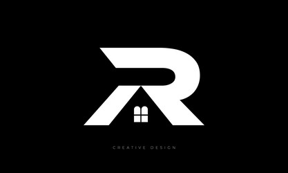 R real estate letter branding Royalty Free Vector Image