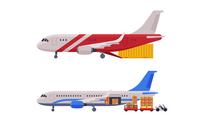 Cargo aircraft as freight delivery logistics Vector Image