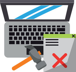 Computer and broken web site Royalty Free Vector Image