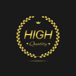 High quality silver laurel wreath label Royalty Free Vector