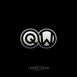 Qw initial letter linked circle capital monogram Vector Image