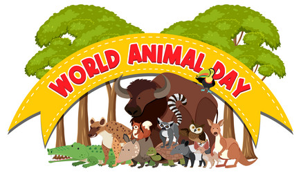 World animal day logo with african animals Vector Image