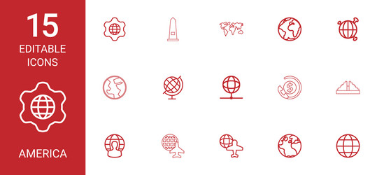 7 america icons Royalty Free Vector Image - VectorStock