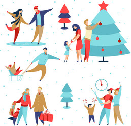 Family holidays set Royalty Free Vector Image - VectorStock