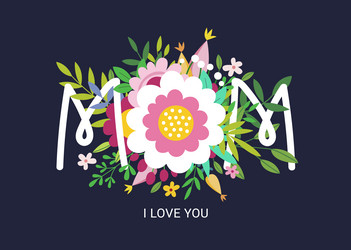 Chinese mothers day spring flower card Royalty Free Vector