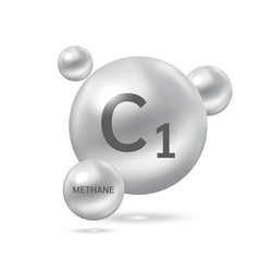 Methane gas molecule models and physical chemical Vector Image