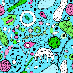Microbiology seamless pattern Royalty Free Vector Image