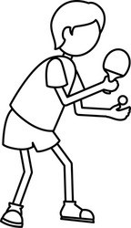 Ping pong player avatar Royalty Free Vector Image