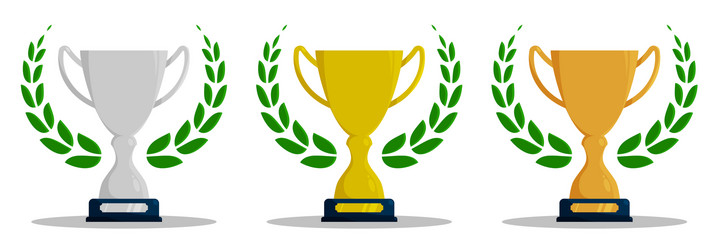 Prize sports cup for participation Royalty Free Vector Image