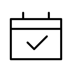 Check mark and calendar or agenda Royalty Free Vector Image