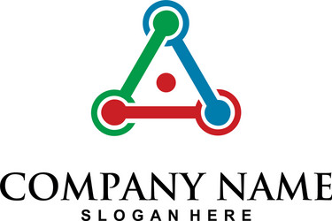 Triangle media play logo design Royalty Free Vector Image