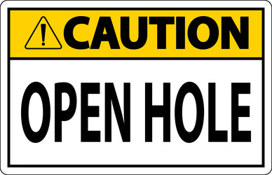 Danger sign open holes Royalty Free Vector Image