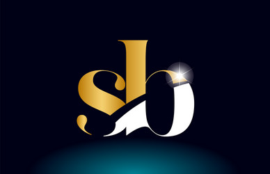 Gold alphabet letter sb s b logo combination icon Vector Image