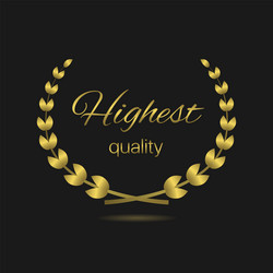 High quality golden laurel wreath label Royalty Free Vector