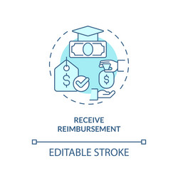 Program approval turquoise concept icon Royalty Free Vector