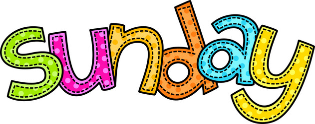 Thursday week day doodle stitch text lettering Vector Image