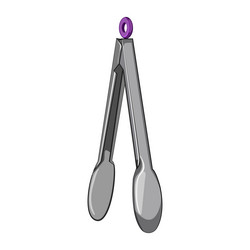 Line tongs hand cartoon Royalty Free Vector Image