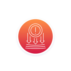 High pressure warning icon Royalty Free Vector Image