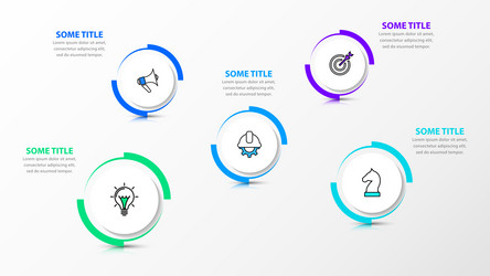 Infographic template 5 standing white banners Vector Image