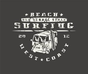 Surfing hawaii summer estd 1978 logo design Vector Image