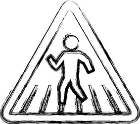 Caution sign crosswalking pedestrian Royalty Free Vector