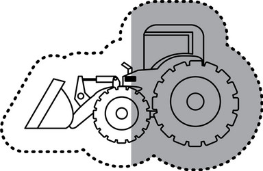 Contour backhoe loader icon Royalty Free Vector Image