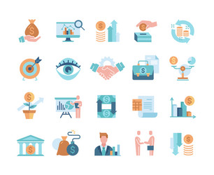 Collection of icons for banks and financial Vector Image