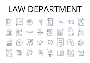 Law department line icons collection training Vector Image