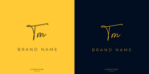 Initial letters tm logo design bundle Royalty Free Vector