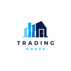 Trading house candlestick finance logo icon Vector Image