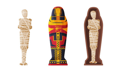 Ancient egypt symbols set egyptian traditional Vector Image