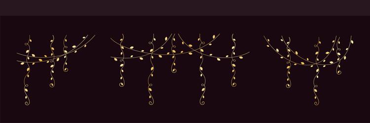 Gold vines frames and borders golden hanging vine Vector Image