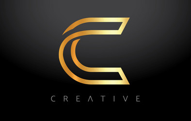 C melted golden letter logo design creative Vector Image
