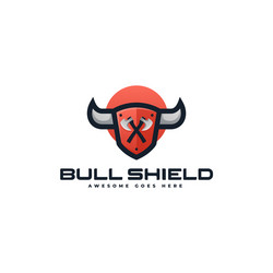 Bull shield logo icon head icon Royalty Free Vector Image
