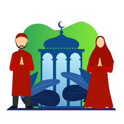 Muslim flat design Royalty Free Vector Image - VectorStock