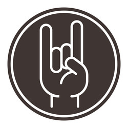 Black rock hand gesture Royalty Free Vector Image