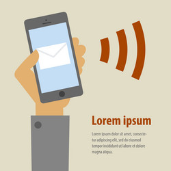 New chat text message notice on mobile phone Vector Image