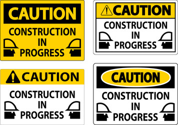 Caution sign construction in progress Royalty Free Vector