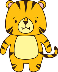 Simple cartoon of a cute tiger Royalty Free Vector Image