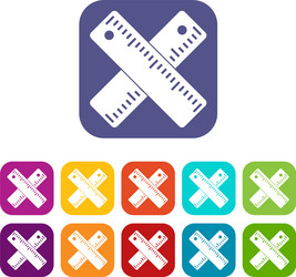 Two crossed rulers set collection Royalty Free Vector Image