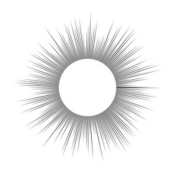 Black sun rays on white background Royalty Free Vector Image