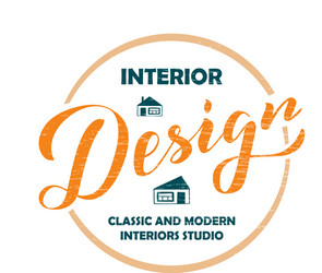 Interior design lettering 1 Royalty Free Vector Image