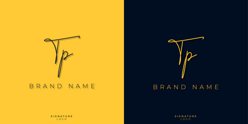 Initial letters tp logo design bundle Royalty Free Vector