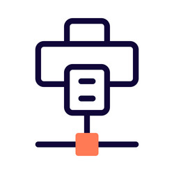 Office printer connected to a network isolated Vector Image