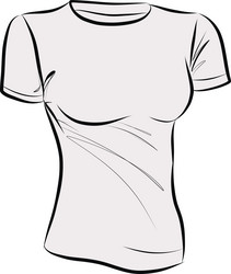 Woman t-shirt template isolated on white Vector Image