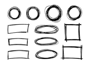 Rectangle frame line square shape outline on hand Vector Image