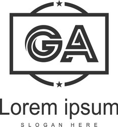 Initial ga logo template with modern frame Vector Image